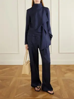 RÓHE Silk-satin Wide-leg Pants