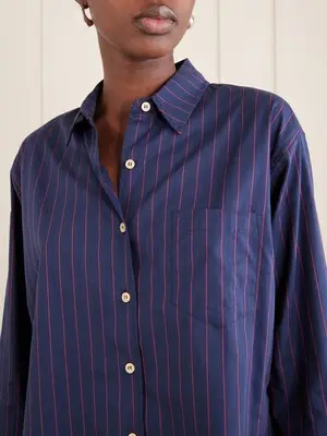 JAMIE HALLER Weekend Striped Cotton Shirt