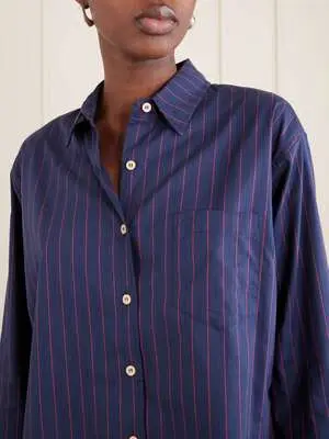 JAMIE HALLER Weekend Striped Cotton Shirt