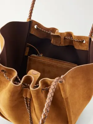 Proenza Schouler Ruched Suede Tote With Leather Trim - Brown
