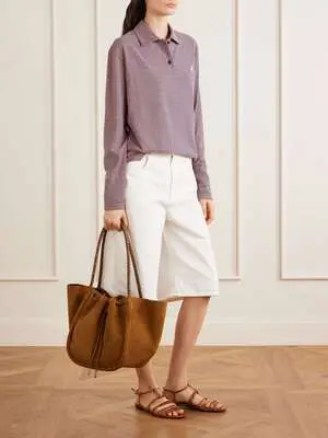 Proenza Schouler Large Leather-trimmed Ruched Suede Tote