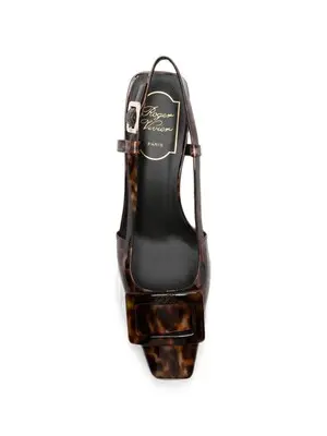 ROGER VIVIER Belle Vivier Patent Leather Slingback Pumps