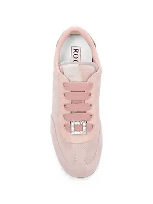 ROGER VIVIER Viv Low Strass Embellished Sneakers - Beige