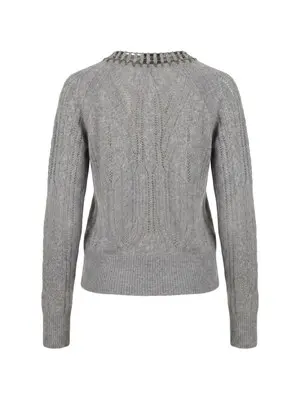Ermanno Scervino Cashmere Cardigan With Embellished Collar