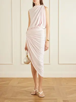 Sportmax Embellished Draped Midi Skirt