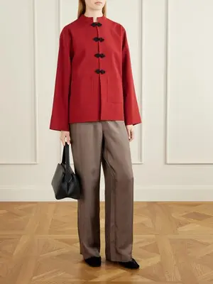 RÓHE Silk Satin Wide-leg Trousers - Brown
