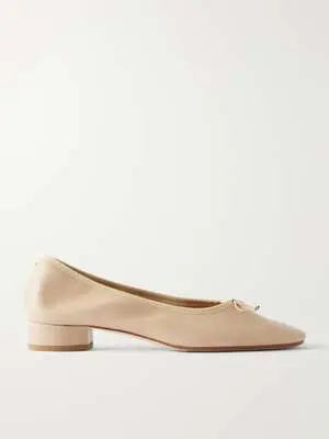 AeydĒ Onda 25 Leather Pumps With Bow Detailing - Neutral