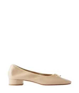 AeydĒ Onda 25 Leather Block Heel Pumps With Bow Detailing