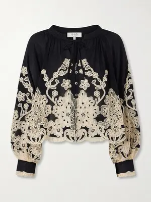 Sea Gracelyn Broderie Anglaise Blouse - Black