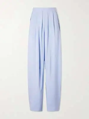 JAMIE HALLER Arc Silk Tapered Pants - Sky Blue