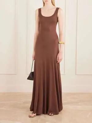 THE PARK Annie Jersey Maxi Dress - Dark Brown