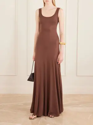 THE PARK Annie Jersey Maxi Dress - Dark Brown