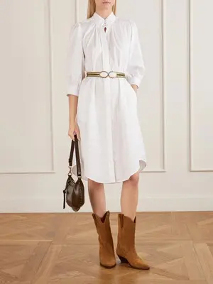 Maison Mayle Valdi Cotton Jacquard-poplin Midi Shirt Dress