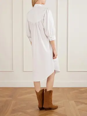 Maison Mayle Valdi Cotton Jacquard-poplin Midi Shirt Dress