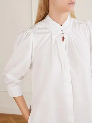 Maison Mayle Valdi Cotton Jacquard-poplin Midi Shirt Dress