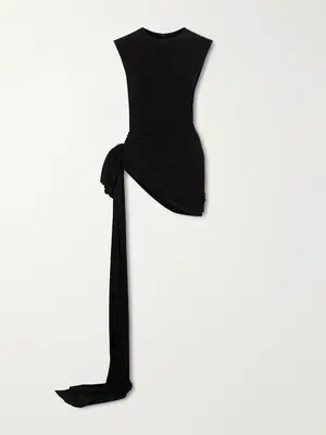 Norma Kamali Stretch-jersey Mini Dress With Draped Detail - Black