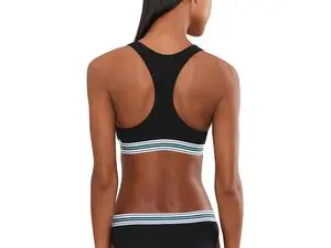 Lacoste Contrast Band Stretch Cotton Bralette Bra - Black