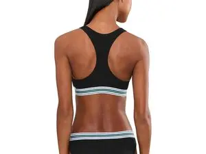 Lacoste Contrast Band Stretch Cotton Bralette Bra - Black
