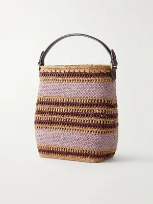 ANYA HINDMARCH Striped Raffia Cross Body Bag