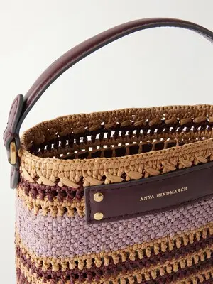 ANYA HINDMARCH Striped Raffia Cross Body Bag