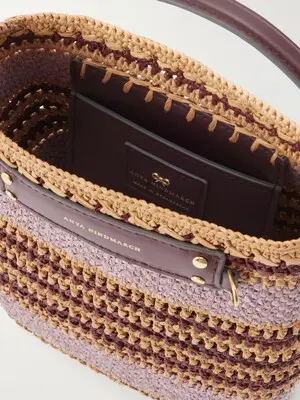 ANYA HINDMARCH Striped Raffia Cross Body Bag