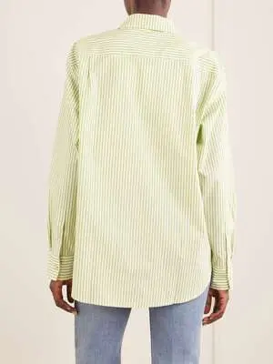 JAMIE HALLER Weekend Striped Cotton Shirt