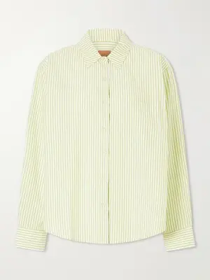 JAMIE HALLER Striped Cotton Shirt - Yellow