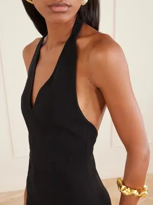 ST. AGNI Circle Mesh And Crepe Maxi Dress