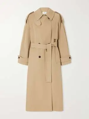 RÓHE Classic Double-breasted Gabardine Trench Coat - Beige