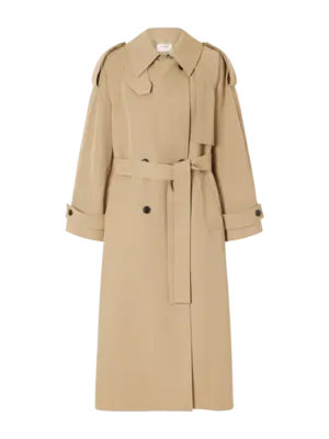 RÓHE Classic Double-breasted Gabardine Trench Coat - Beige