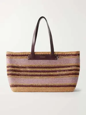 ANYA HINDMARCH Striped Raffia Tote - Purple