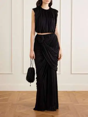 HEIRLOME Effie Gathered Silk-jersey Tank
