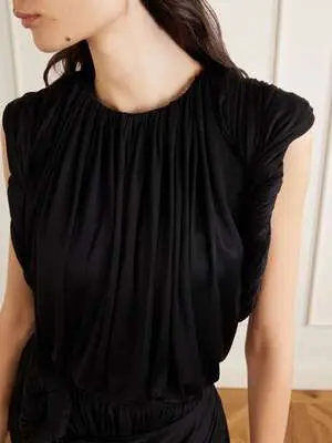 HEIRLOME Effie Gathered Silk-jersey Tank
