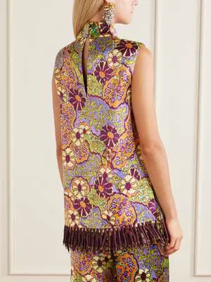 ALEMAIS Joanna Printed Satin Tank