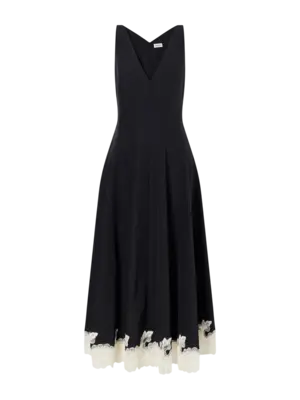 Simkhai Mira Lace-trimmed Cotton-blend Faille Maxi Dress - Black