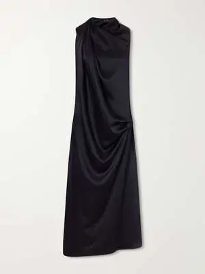 HEIRLOME Kate Silk-satin Dress - Black