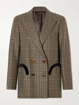 BLAZÉ MILANO Everyday Checked Wool And Cashmere-blend Jacket - Green