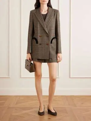 BLAZÉ MILANO Everyday Checked Wool And Cashmere-blend Jacket