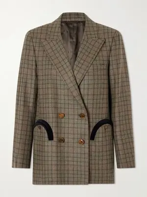 BLAZÉ MILANO Everyday Checked Wool And Cashmere-blend Jacket - Green