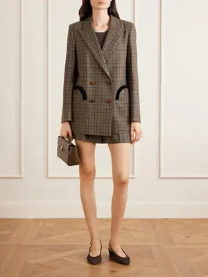 BLAZÉ MILANO Double-breasted Checked Wool And Cashmere-blend Blazer - Green