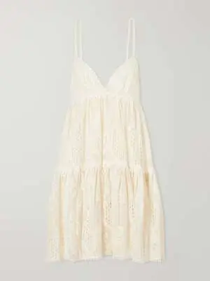 La DoubleJ Nympth Cotton-blend Lace Mini Dress