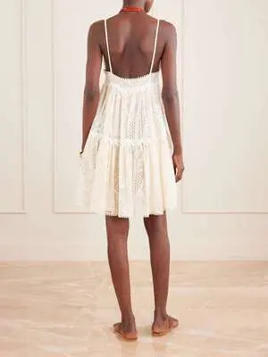 La DoubleJ Nympth Cotton-blend Lace Mini Dress