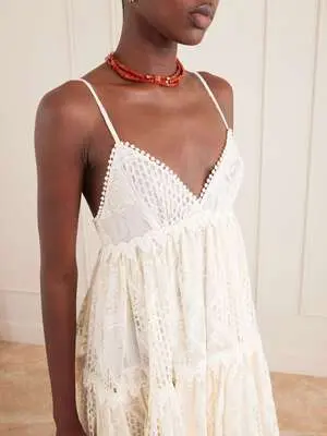 La DoubleJ Nympth Cotton-blend Lace Mini Dress