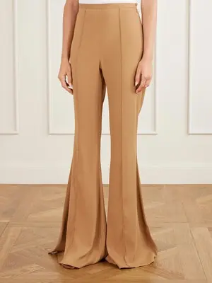 TALLER MARMO Crepe-cady High-waisted Flared Pants