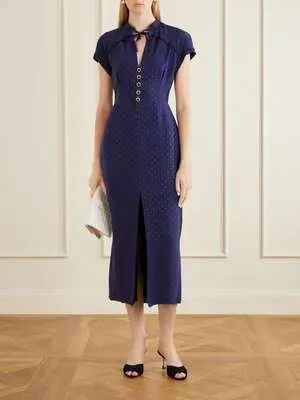 Alessandra Rich Silk Jacquard Midi Dress