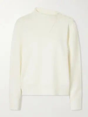 RÓHE Asymmetric Merino Wool-blend Turtleneck Sweater - Neutrals