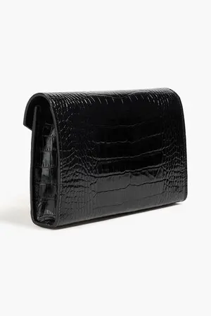 ANINE BING Elly Croceffect Leather Envelope Clutch