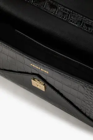 ANINE BING Elly Croceffect Leather Envelope Clutch