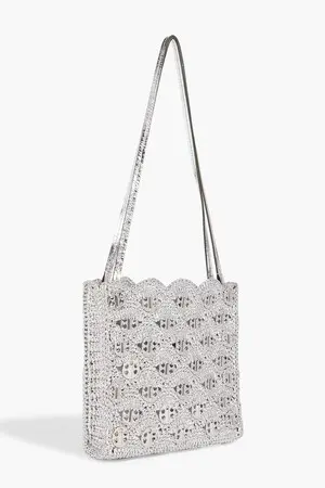 Rabanne Chainmail Embellished Metallic Raffia Shoulder Bag