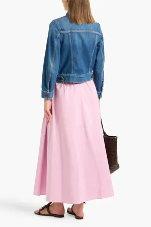 Max Mara Pleated Cottonpoplin Midi Skirt